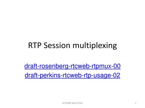 PPT RTP Session Multiplexing PowerPoint Presentation Free Download ID