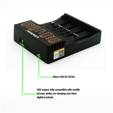 Original LiitoKala Quad Slot USB Smart Universal Battery Charger AA AAA