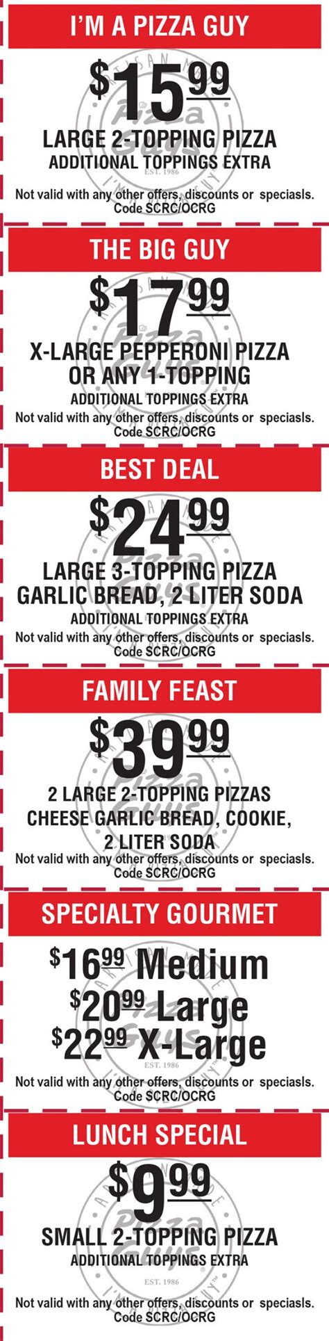 Pizza Guys Oc Restaurant Guides