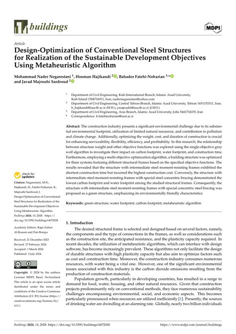 PDF Design Optimization Of Conventional Steel Structures For