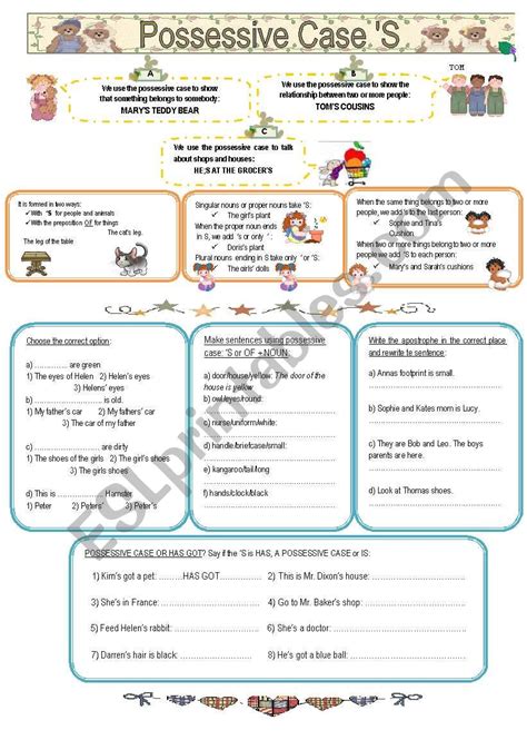 Genitive Case ´s Esl Worksheet By Averitope