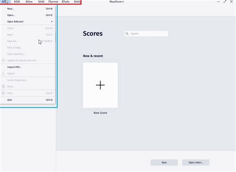 Mu4 Task Accessibility Top Menu · Issue 8370 · Musescoremusescore