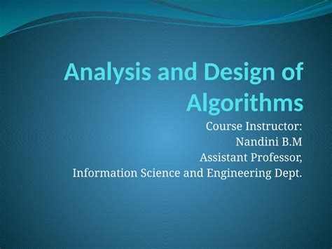 Troduction Analysis And Design Of Algorithms1pptx