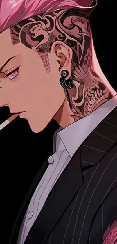 Edgy Tattooed Anime Character Art Free Download