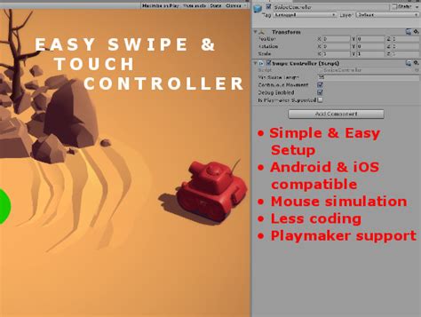Released Easy Swipe Touch Controller Android IOS Unity Playmaker