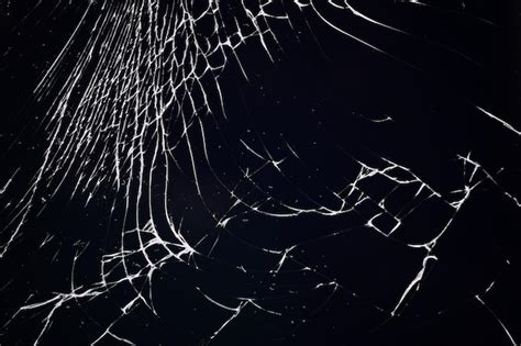 Premium Photo Cracked Glass Texture On Black Background Isolated
