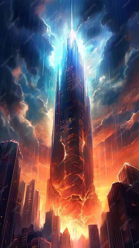 Premium Ai Image Fantasy Art Of The Skyscrapper