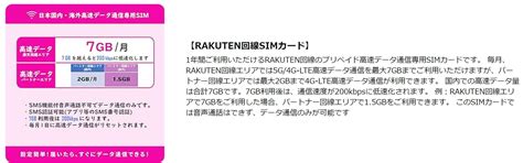 【楽天市場】プリペイドsimカード 【rakuten回線】 国内海外 プリペイドsim 7gb月1年間有効 5g4g Lte対応 Sms