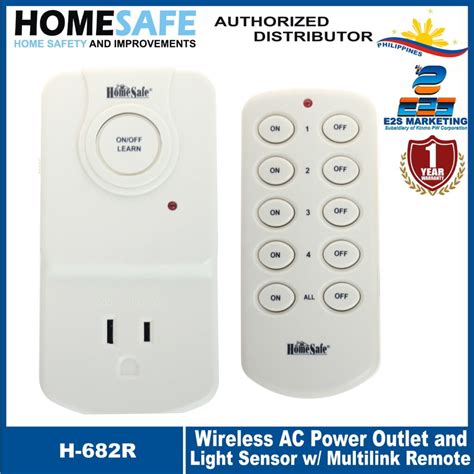Homesafe Wireless Ac Power Outlet And Light Sensor With Multilink Remote H 682r Kinmo Pw