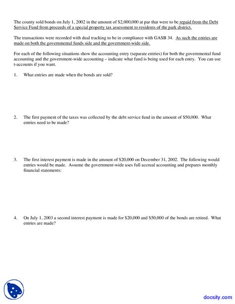 Governmental Funds Government And Nonprofit Accounting Quiz Docsity