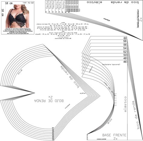 Molde Sutiã Bojo Renda long Plus Size 46 ao 60 GM MOLDES