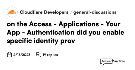 On The Access Applications Your App Authentication Did You Enable Specific Identity
