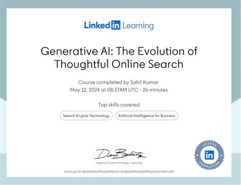 Sahil Kumar On Linkedin Certificate Awarded In Generative Ai Course