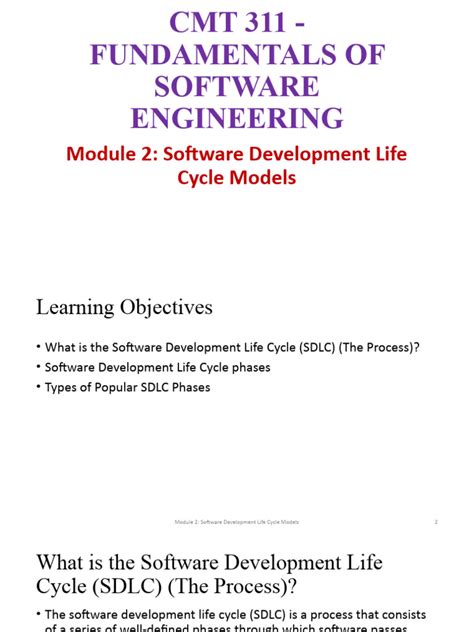 Module 2 Software Development Life Cycle Models Pdf Software