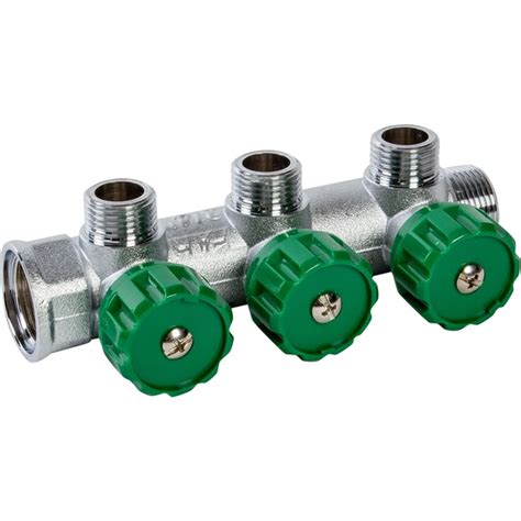 Коллектор Multifar с наружной резьбой на 3 выхода 3/4"х1/2