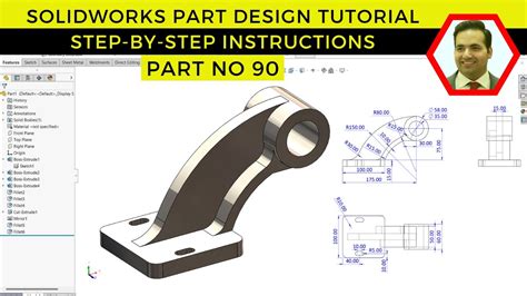 Solidworks Part Design Tutorial Exercise No 90 Youtube