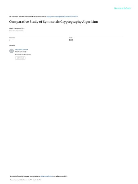 Comparative Studyof Symmetric Cryptography Algorithm Pdf Key Comparative Studyof Symmetric Cryptography Algorithm Pdf Key