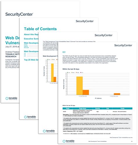 Web Development Tools Vulnerabilities SC Report Template Tenable