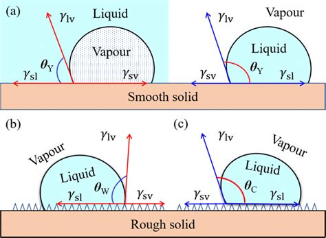 Schematic Diagram Of The Relationship Between Equilibrium Contact Angle