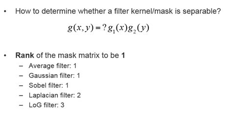 filtering role of the rank of the filter mask matrix in image