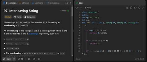Day 37 Of 100 Of Leetcode Challenge Interleaving String Saurabh