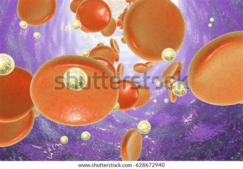 Nanoparticles Blood 3d Illustration Conceptual Image Stock Illustration