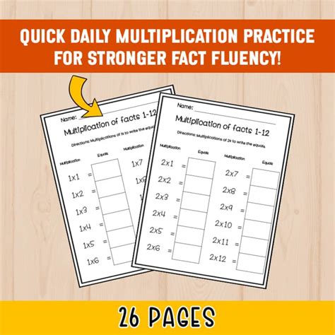 Multiplication Fact Fluency 5th Grade Math Worksheets Multiplication