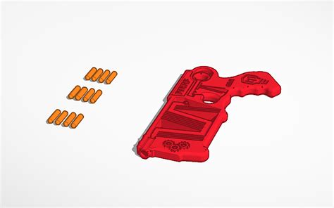 3d Design One Part Nerf Gun And Bullets Printable Tinkercad