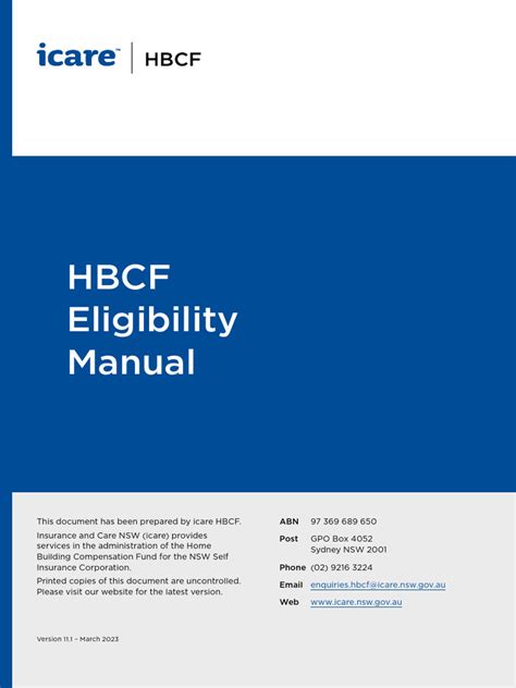 Hbcf Eligibility Manual Download Free Pdf Insurance Underwriting