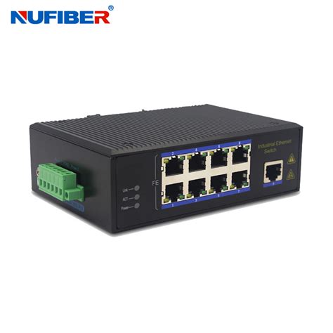Industrial Ethernet Switch 10 100mbps 9 Rj45 Port Din Rail Mount 24v Unmanaged Outdoor Ethernet