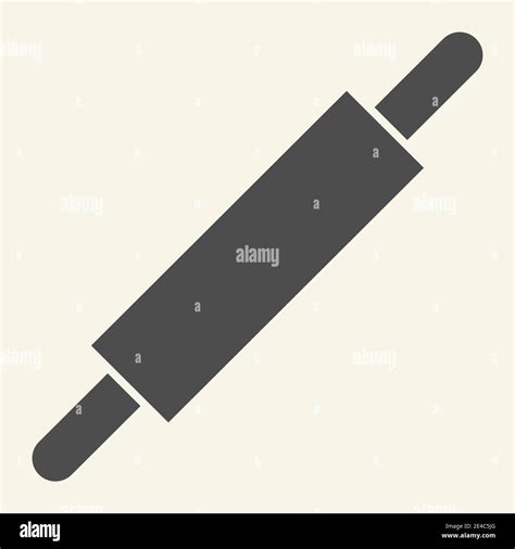 Rolling Pin Solid Icon Kitchen Wooden Roller Symbol Glyph Style