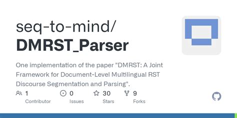 GitHub Seq To Mind DMRST Parser One Implementation Of The Paper