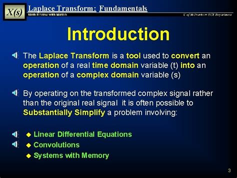 Math Review With Matlab Laplace Transform Fundamentals S