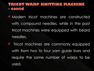 Types Of Warp Knit In Garment Industrypptx