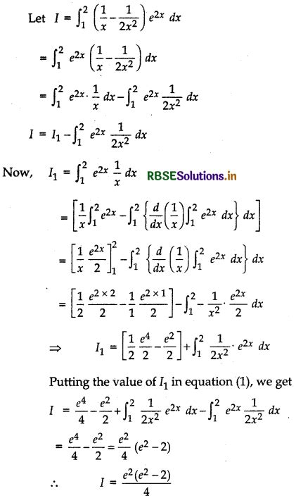 Rbse Solutions For Class Maths Chapter Integrals Ex