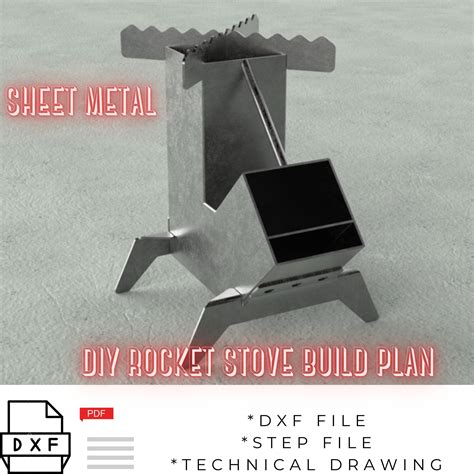 Rocket Stove Diy Building Plan Cooking Set Dxf Step Pdf Etsy