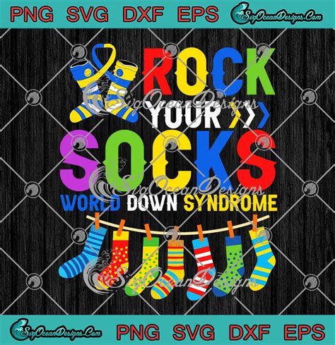 Retro Rock Your Socks Svg World Down Syndrome Svg Png Cricut File