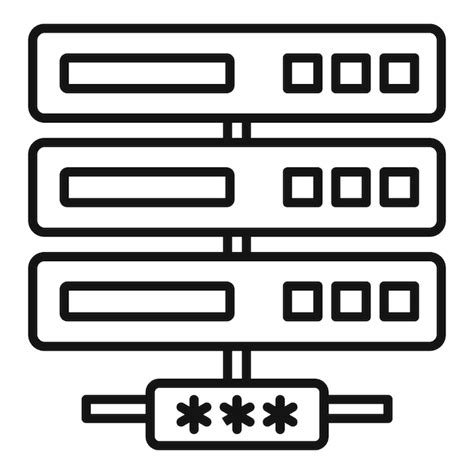 Premium Vector Server Network Authentication Icon Outline Server