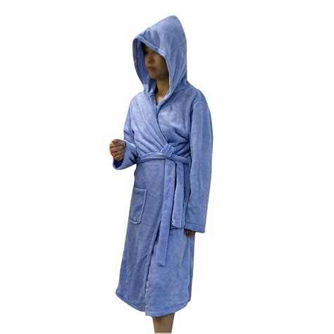 Penkiiy Fleece Hooded Robe Bathrobe Womens And Mens Household Clothes