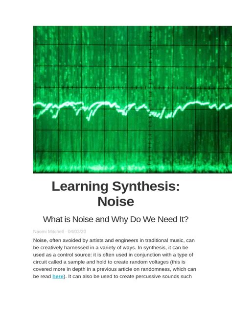 Learning Synthesis Noise Pdf Electronic Oscillator Signal Processing