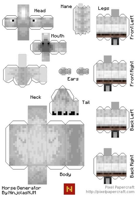 Minecraft Papercraft Mini Horse