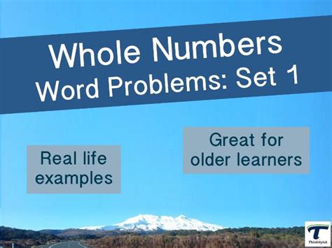 Whole Numbers Word Problems Set 1 Teaching Resources