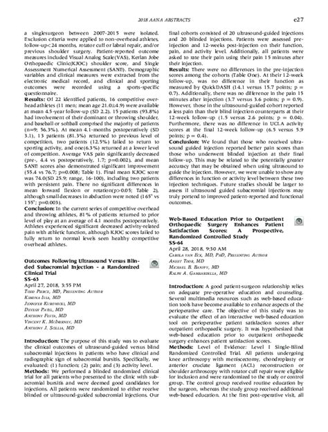 Pdf Outcomes Following Ultrasound Versus Blinded Subacromial