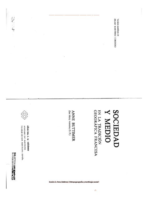 Anne Buttimer Antropogeografía Y Morfología Social Pdf