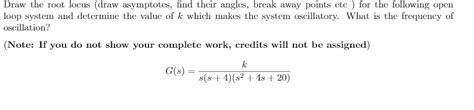 Solved Draw The Root Locus Draw Asymptotes Find Their