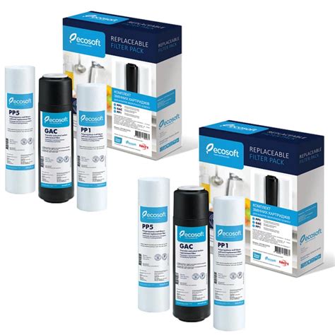 ᐉ Комплект картриджей годовой Ecosoft для фильтра обратного осмоса с мембраной • Купить в Киеве