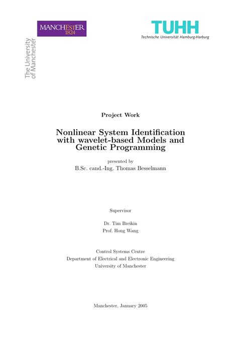 Pdf Nonlinear System Identification With Wavelet Based Models And Genetic Programming