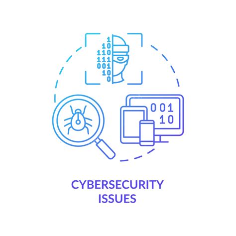 Cybersecurity Issue Blue Gradient Concept Icon Circle Data Thin Vector