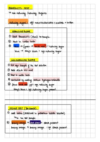 Food Tests A Level Biology Teaching Resources