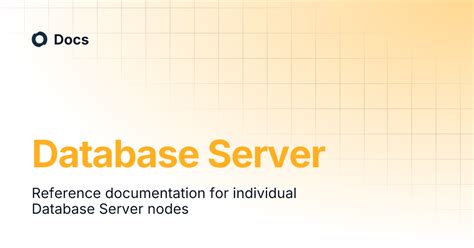 Database Server Docs